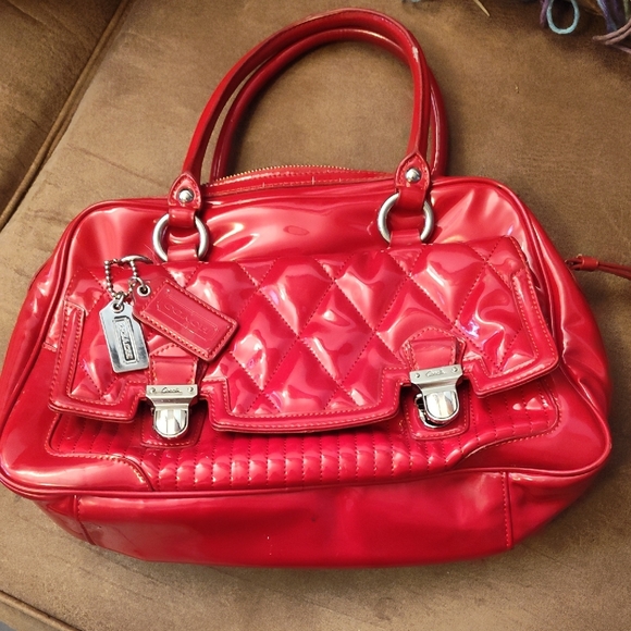 Coach | Bags | Coach Red Quilted Leather Satchel | Poshmark